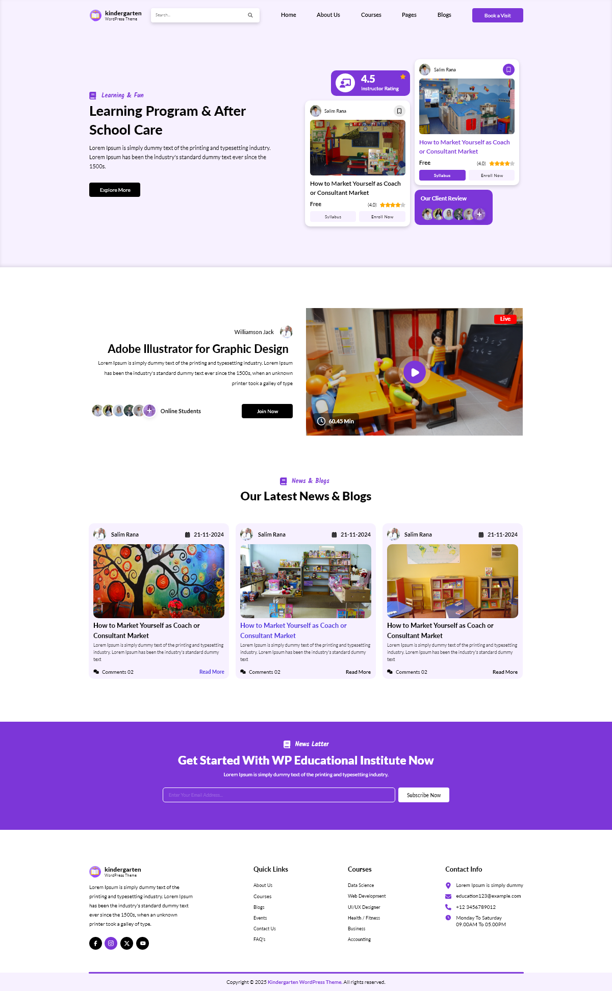Flex Kindergarten Free WordPress Theme for Schools