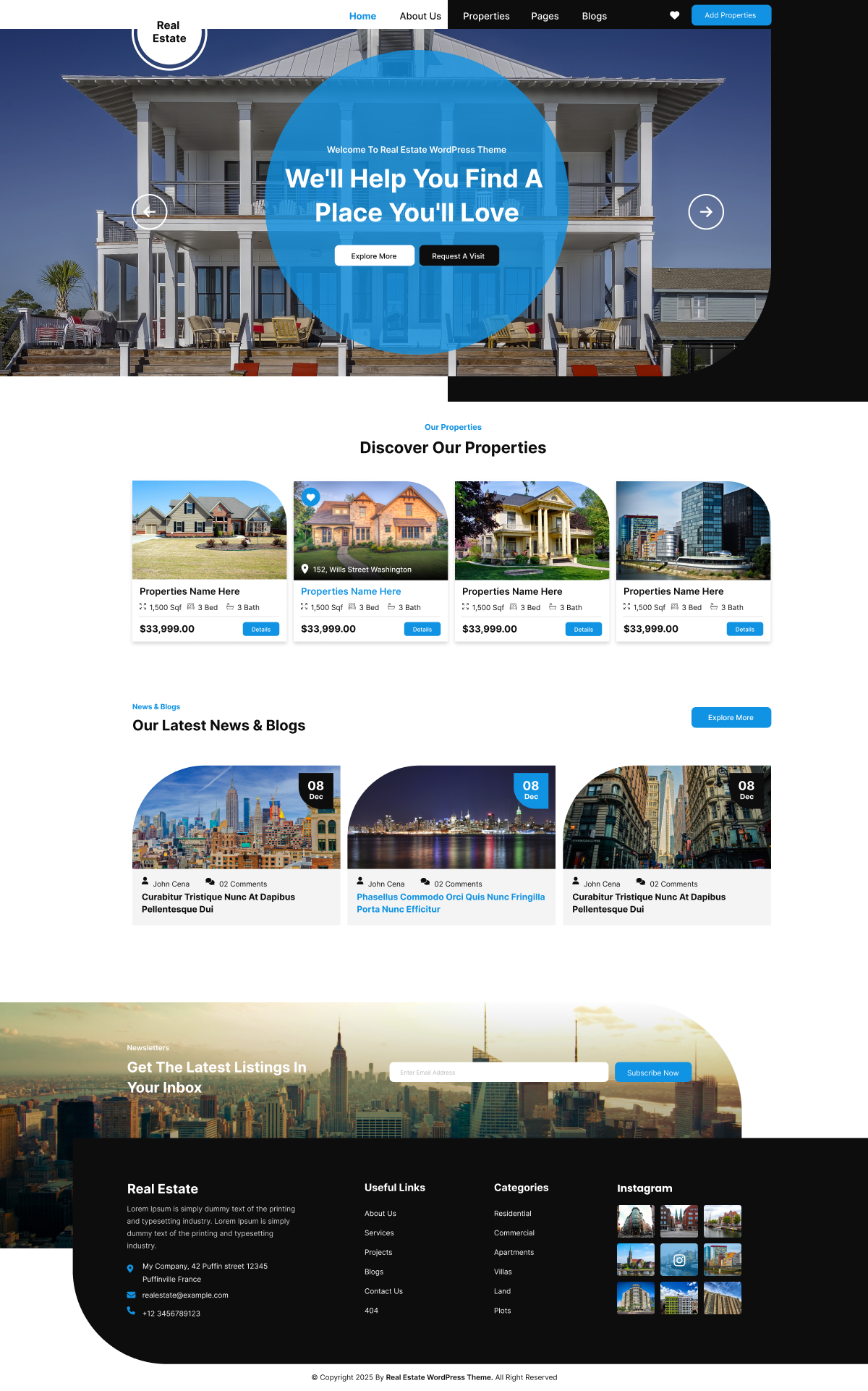 Flex Real Estate Free WordPress Theme for Realtors